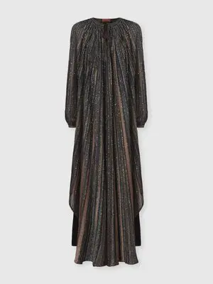Missoni Ribbed Viscose Lamé Caftan With Wide Sleeves