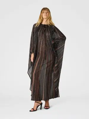 Missoni Ribbed Viscose Lamé Caftan With Wide Sleeves