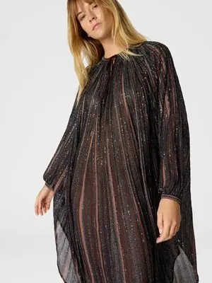 Missoni Ribbed Viscose Lamé Caftan With Wide Sleeves