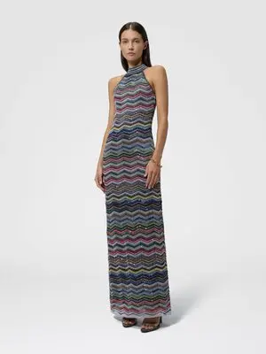 Missoni Long Dress With Halterneck And Sequins