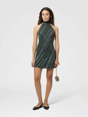 Missoni Sequin Halterneck Mini Dress - Green