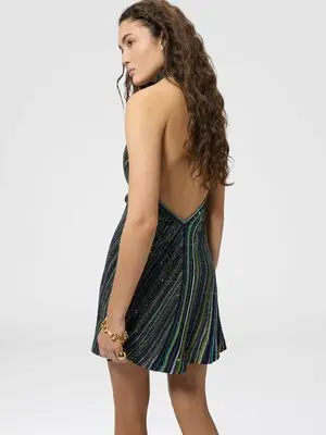 Missoni Sequin Halterneck Mini Dress - Green