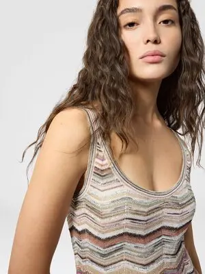 Missoni Chevron Knit Mini Dress With Sequins