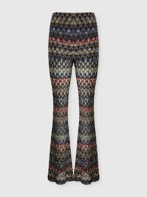 Missoni Flare Viscose Lamé Trousers With Lace Motif - Multicoloured