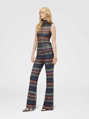 Missoni Flare Viscose Lamé Trousers With Lace Motif - Multicoloured