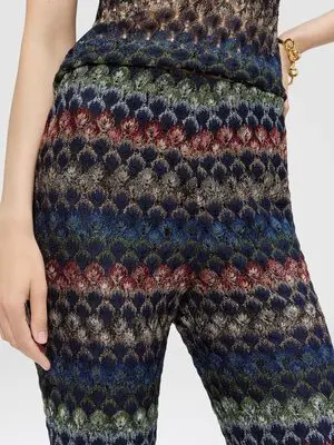 Missoni Flare Viscose Lamé Trousers With Lace Motif - Multicoloured