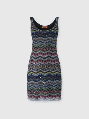 Missoni Chevron Knit Mini Dress With Sequins - Multicoloured