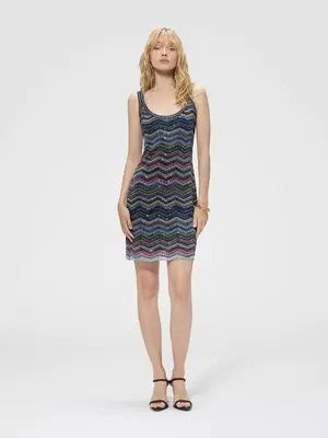 Missoni Chevron Knit Mini Dress With Sequins