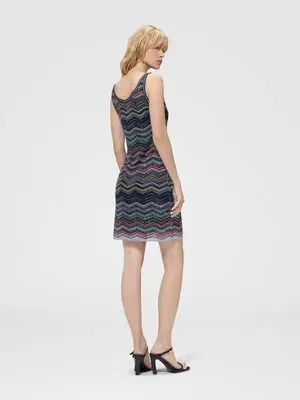 Missoni Chevron Knit Mini Dress With Sequins