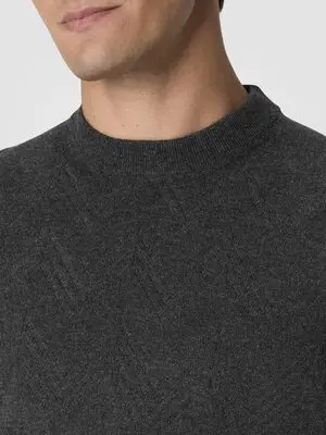 Missoni Crew Neck Sweater In Pure Cashmere With Chevron Pattern