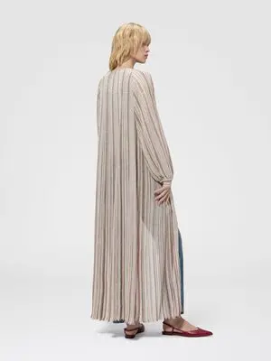 Missoni Long Ribbed Cardigan With Belt And Sequins