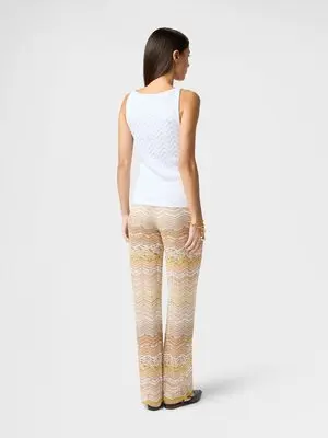 Missoni Wide Chevron Lamé Viscose Trousers With Sequins