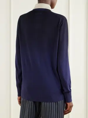 Acne Studios Layered Silk, Wool And Cashmere-blend Polo Sweater