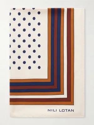 NILI LOTAN Vintage Polka-dots Silk Scarf - Multi