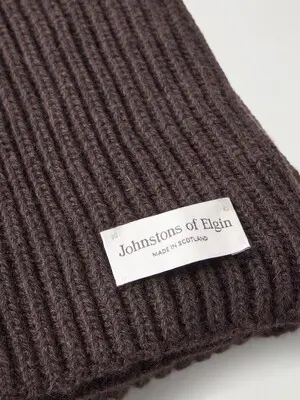 Johnstons Of Elgin Lovat Cashmere Ribbed Scarf