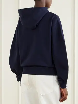 Loewe Logo-embroidered Cotton-jersey Hooded Zip-up Sweatshirt