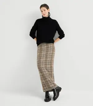 Brunello Cucinelli Check Sparkling Skirt