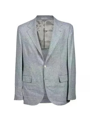 Brunello Cucinelli Check-pattern Wool Suit - Grey