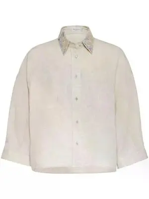 Brunello Cucinelli Embroidered Linen Shirt