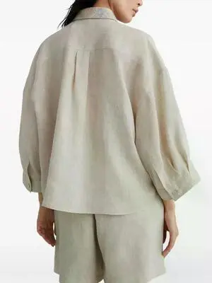 Brunello Cucinelli Embroidered Linen Shirt