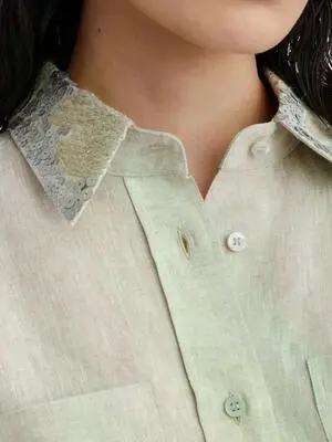 Brunello Cucinelli Embroidered Linen Shirt