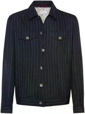 Brunello Cucinelli Striped Virgin-wool Jacket