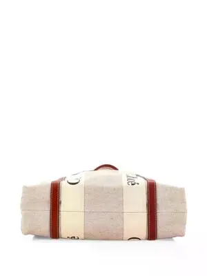 Chloé Woody Canvas With Leather Medium Tote Bag