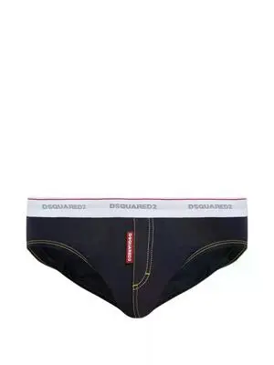 Dsquared2 Logo-waistband Contrast-stitch Briefs