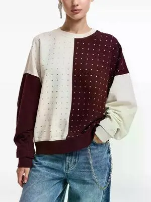 Essentiel Antwerp Rhinestone-embellished Color-block Sweatshirt