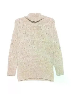 Fabiana Filippi Sequin-embellished Cable-knit Sweater - Neutrals