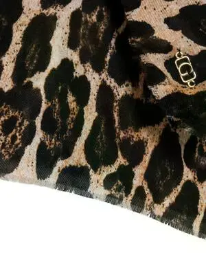 Guess Leopard-print Frayed Scarf