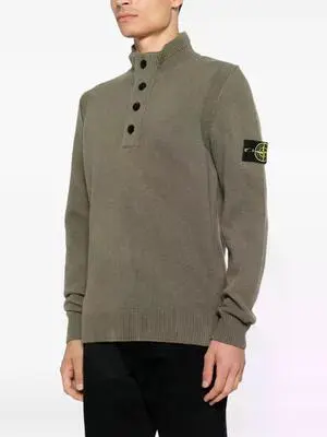 Stone Island Logo-patch Half-zip Sweater