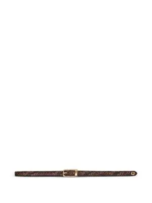 Maje Python-effect Leather Skinny Belt - Brown