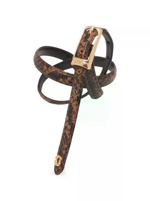 Maje Python-effect Leather Skinny Belt