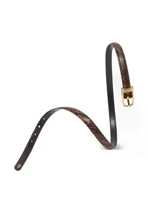 Maje Python-effect Leather Skinny Belt
