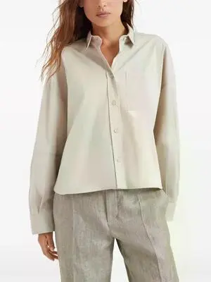 Brunello Cucinelli Appliqué-detail Long-sleeve Shirt
