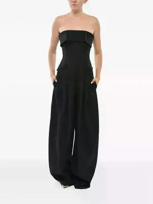 Dsquared2 Strapless Wide-leg Wool Jumpsuit - Black