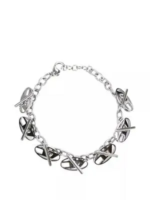 DIESEL® D Charm-embellished Chain Bracelet - Silver