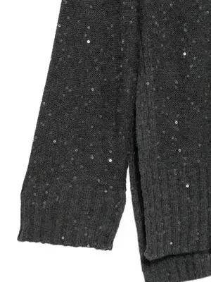 Lorena Antoniazzi Sequin-embellished Side-slit Sweater