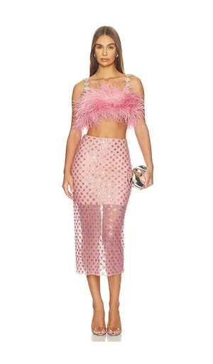 BRONX BANCO Madeline Diamond Feather Crop Top In . Also