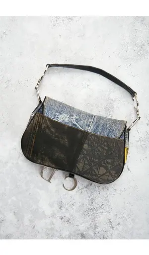 FWRD RENEW Dior Denim Speedway Double Saddle Bag