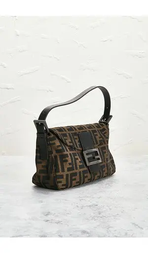 FWRD RENEW Fendi Zucca Monogram Baguette Shoulder Bag