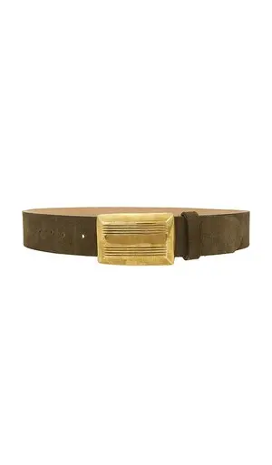 L'Agence Cebo Grooved Rectangular Belt In . Also - Olive