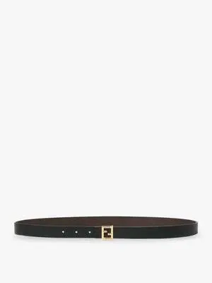 Fendi Ff Leather Belt - Black