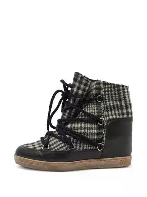 ISABEL MARANT VINTAGE Nowels Houndstooth Snow Boots