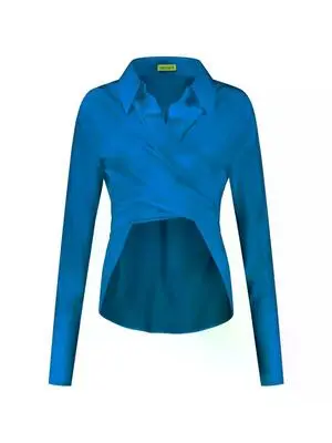 Gauge81 Silk Wrap Shirt - Blue