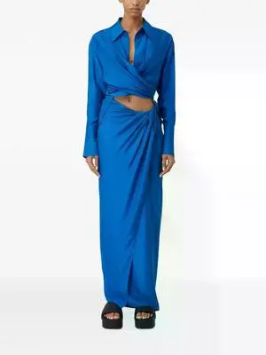 Gauge81 Silk Wrap Shirt - Blue