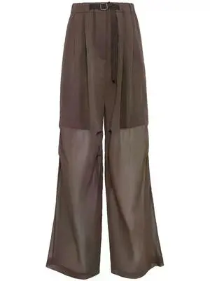 Brunello Cucinelli Semi-sheer Wide-leg Trousers