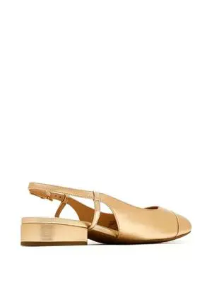 Michael Kors Metallic Leather Slingback Sandals