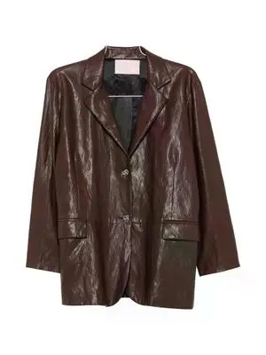 KRISTINA TI Crinkled-effect Button-up Jacket